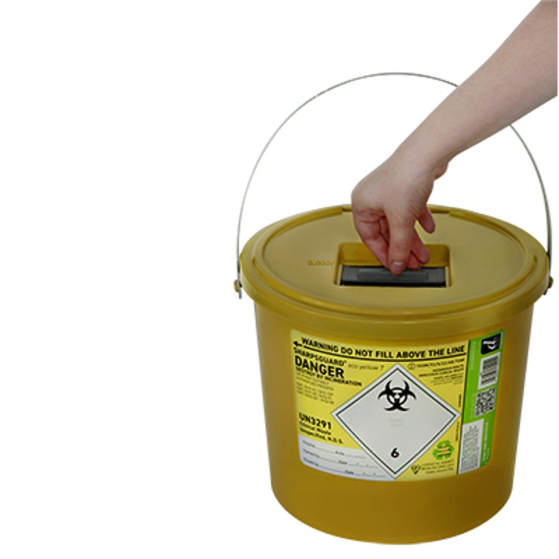 Daniels Sharpsguard 7L Yellow Sharps Bins - LabWorld.co.uk
